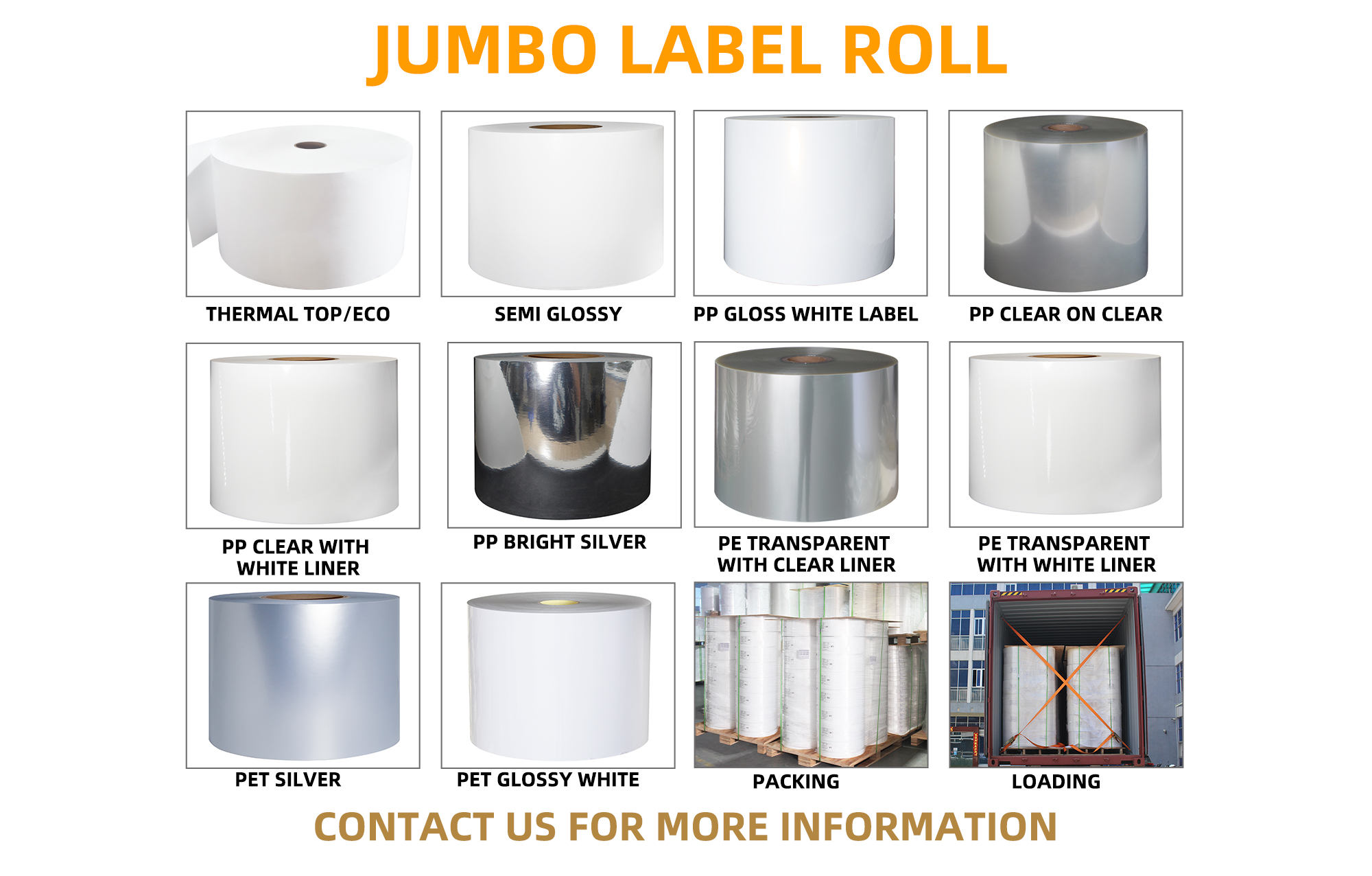 Bright Sliver PP label metallized film jumbo label roll sticker label ...